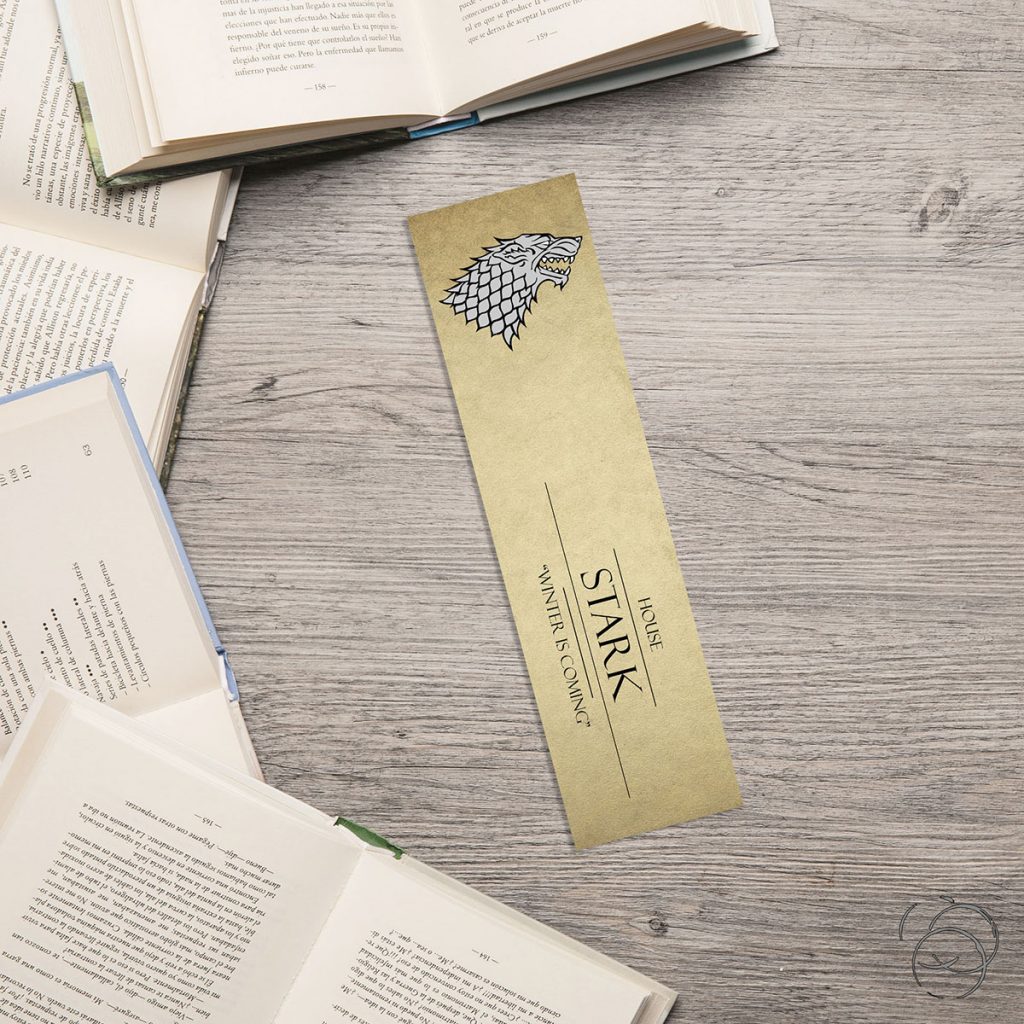 Game Of Thrones House Stark Aged Rustic Bookmark - Pink Tag Prints