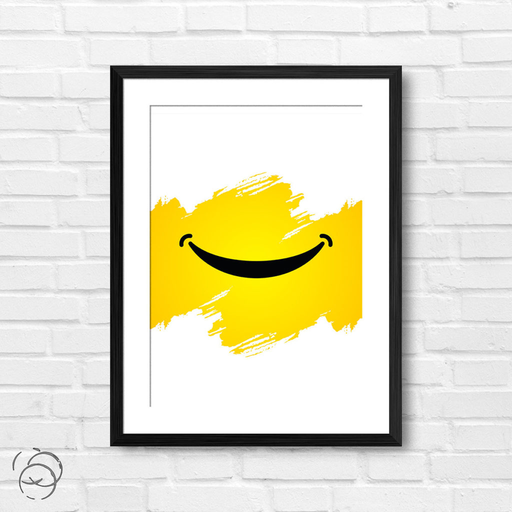 Smile Smiley Face Print - Pink Tag Prints