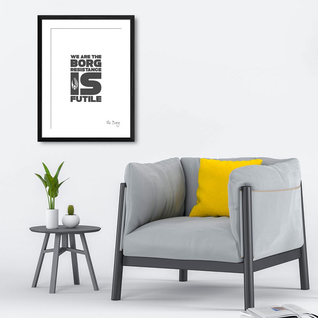 Star Trek We Are The Borg Resistance Is Futile Quote The Borg Print ...